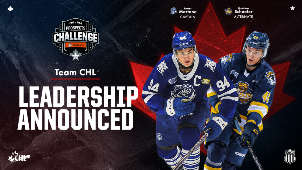 Martone and Schaefer to lead Canadian Hockey League at upcoming CHL USA Prospects Challenge ...