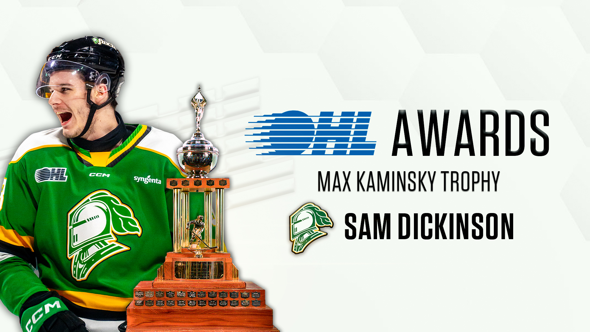 Knights' Sam Dickinson wins Max Kaminsky Trophy as OHL Defenceman of ...