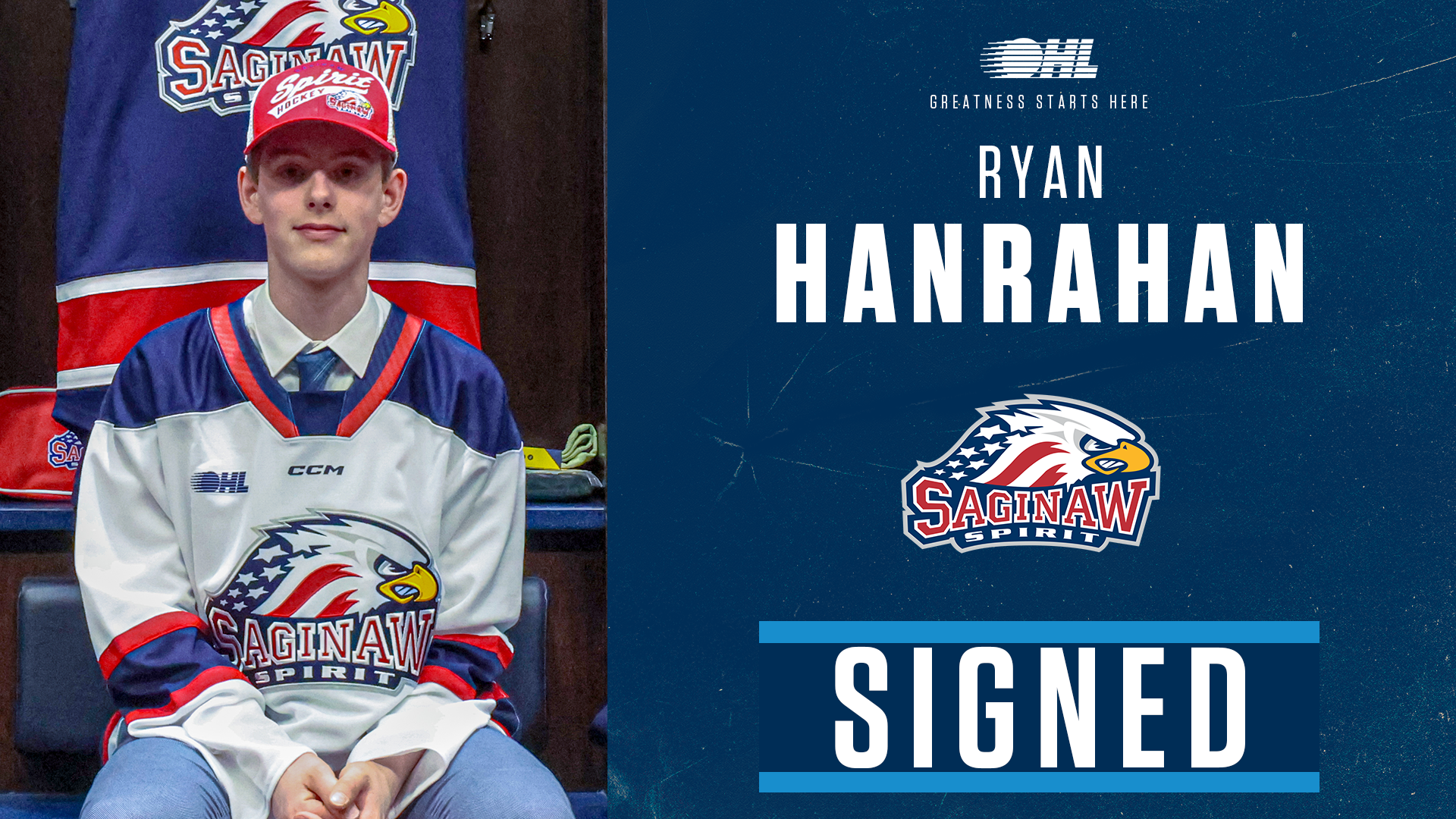 Spirit sign first-round pick Ryan Hanrahan - Ontario Hockey League