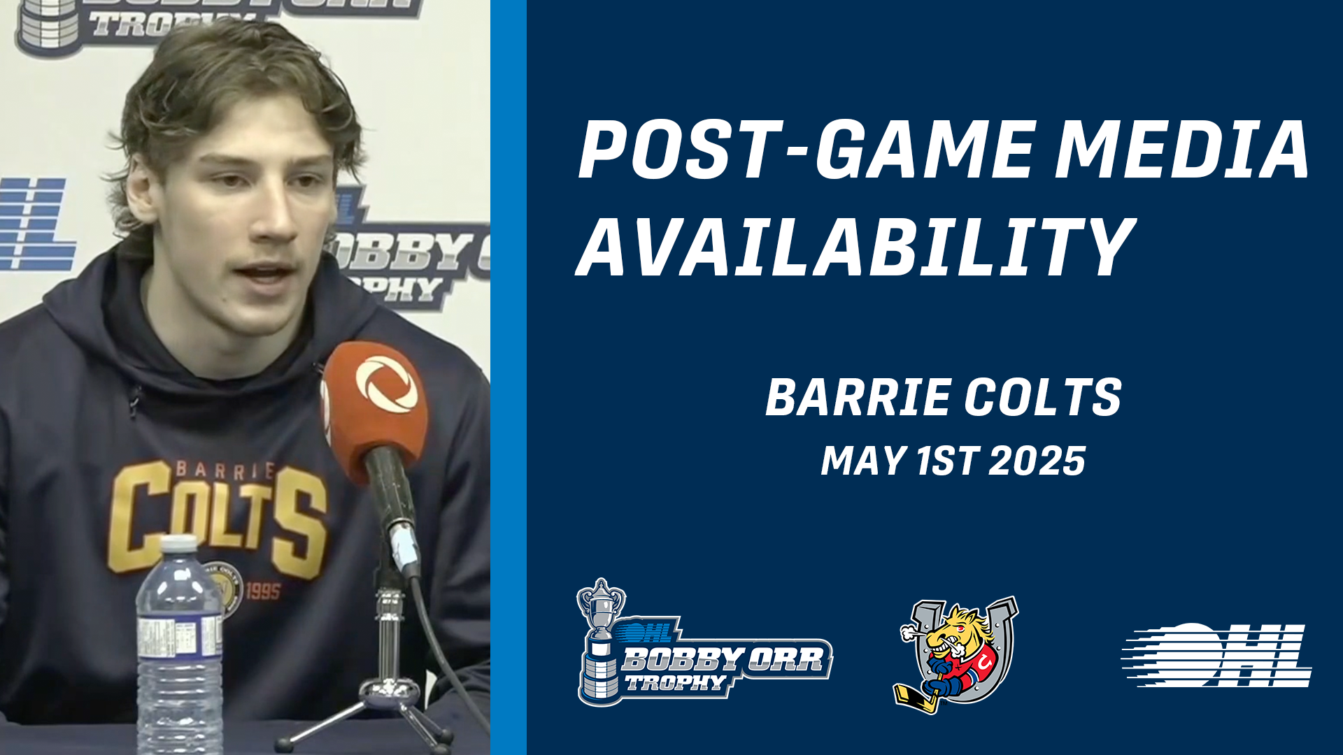 OHL Post-Game Media Availability: Barrie Colts – May 1, 2025 - Ontario ...