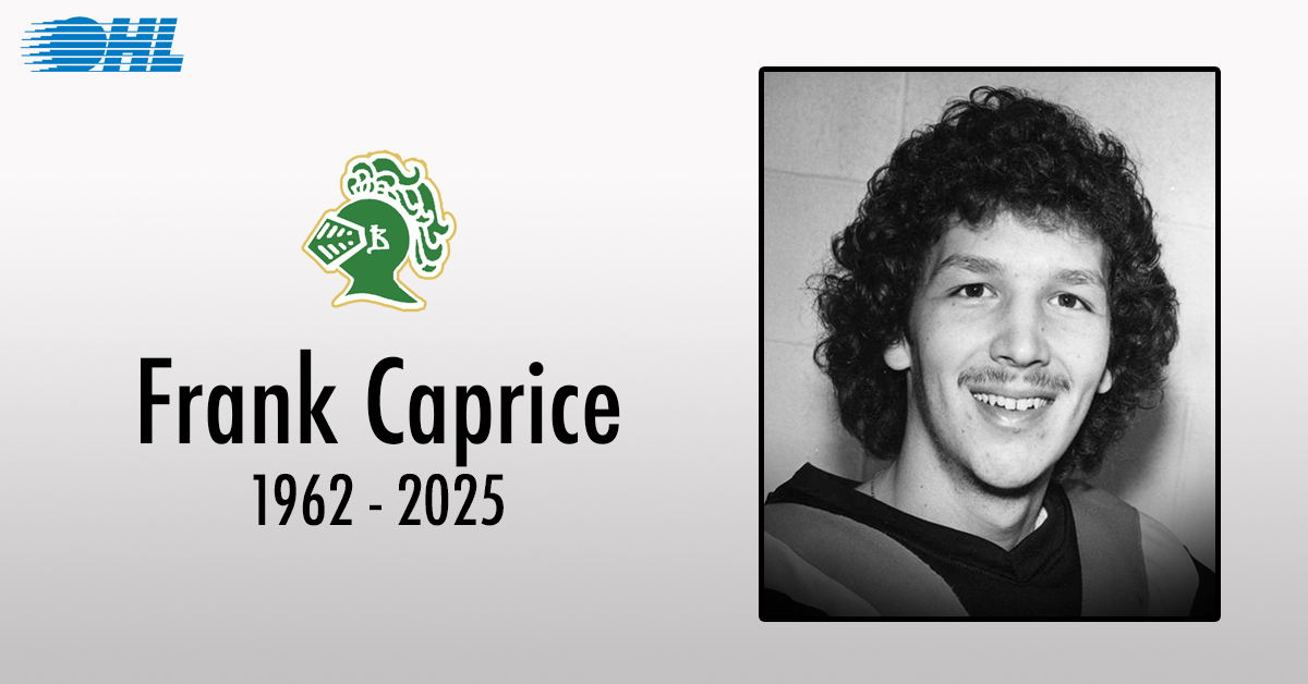 OHL mourns the loss of Frank Caprice - Ontario Hockey League