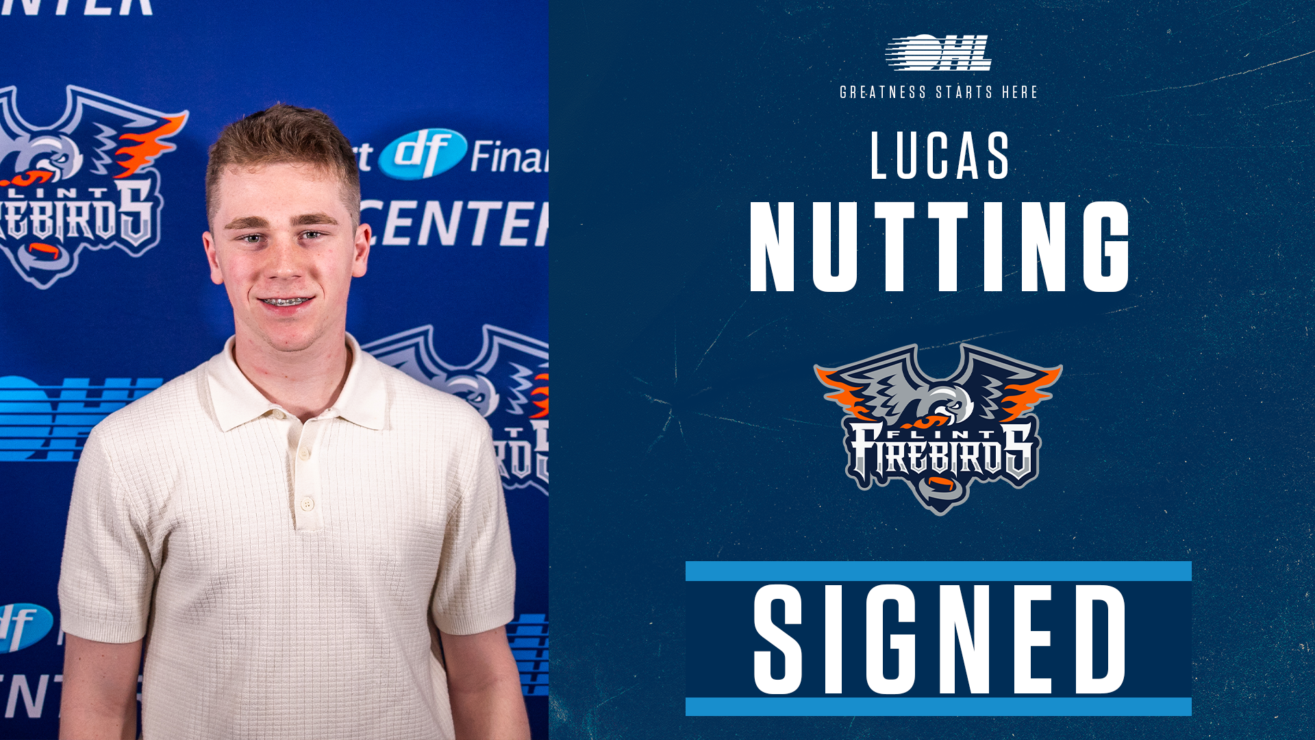 Firebirds sign second round pick Lucas Nutting - Ontario Hockey League