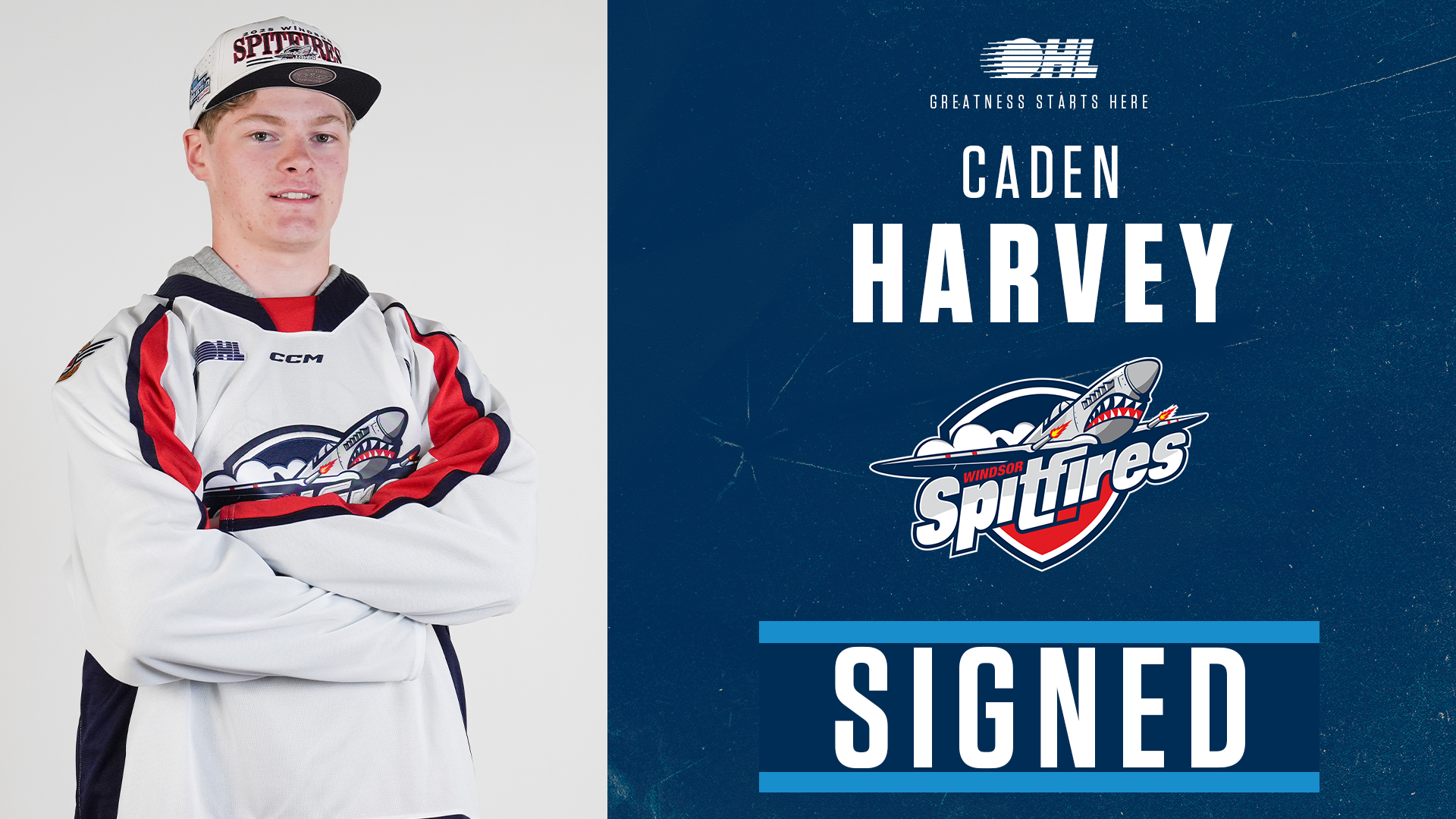 Spitfires sign Pennsylvania product Caden Harvey - Ontario Hockey League
