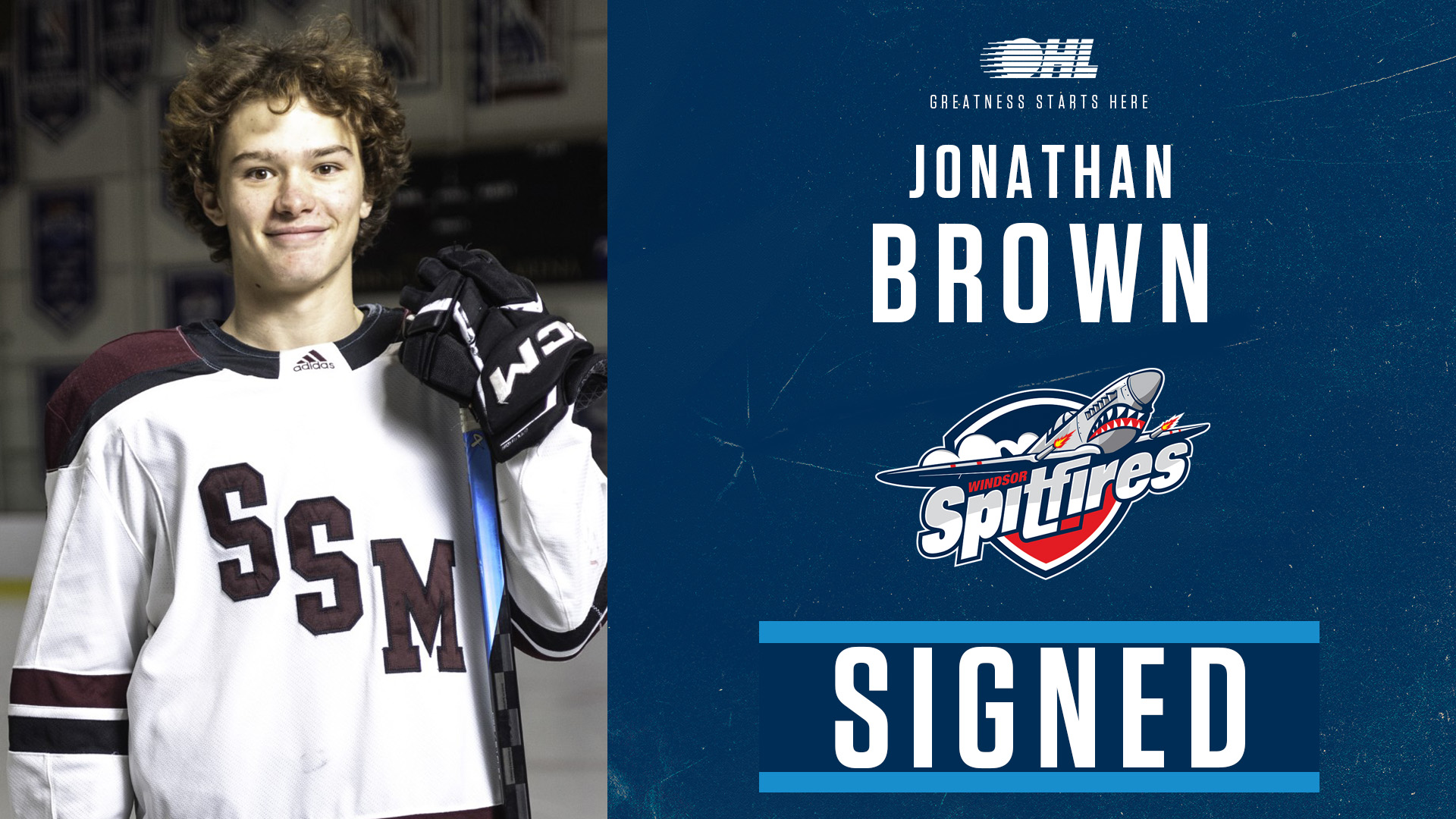 Spitfires sign draft eligible free agent defenceman Jonathan Brown ...