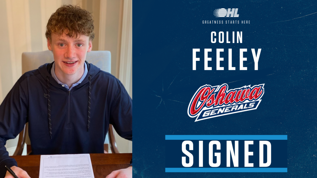 Generals sign 6-foot-6 defenceman Colin Feeley - Ontario Hockey League