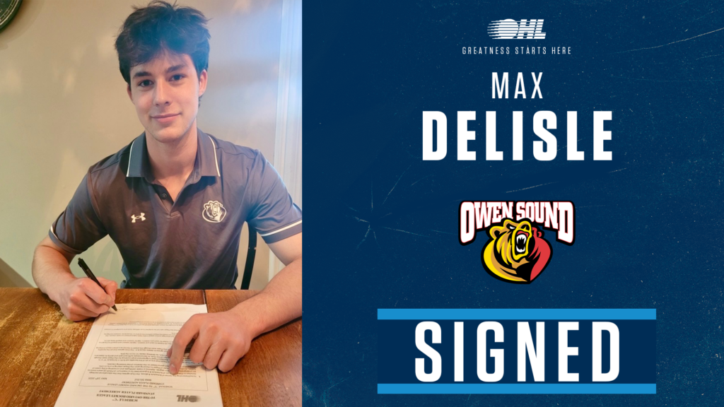Attack sign first round pick Max Delisle - Ontario Hockey League