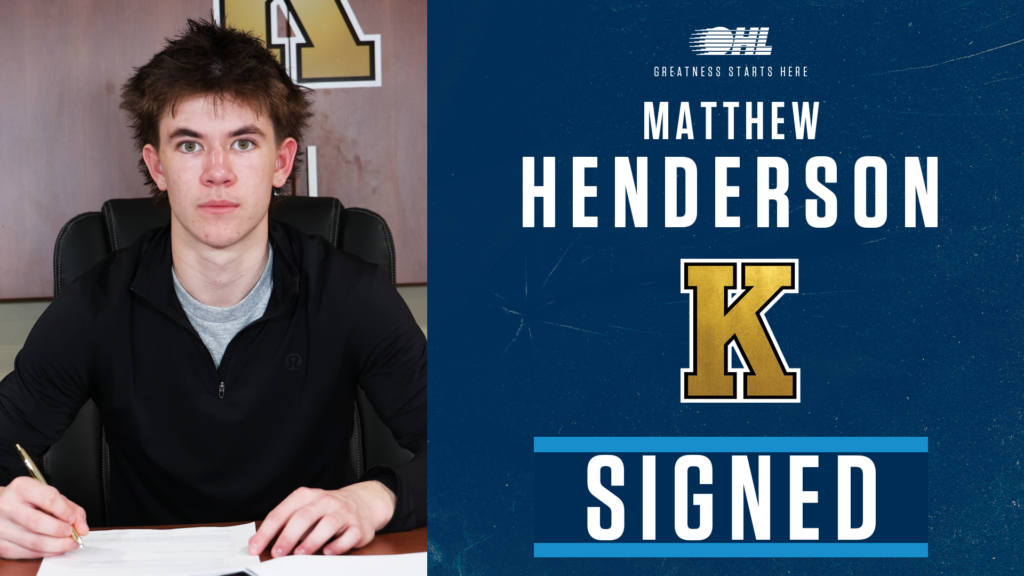 Frontenacs sign first round pick Matthew Henderson - Ontario Hockey League