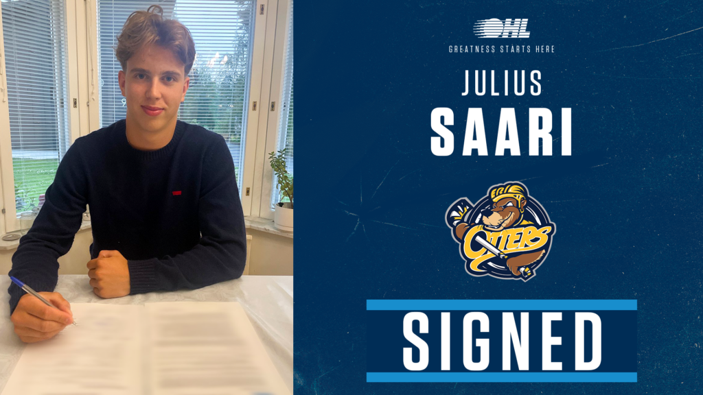 Otters sign import defenceman Julius Saari - Ontario Hockey League