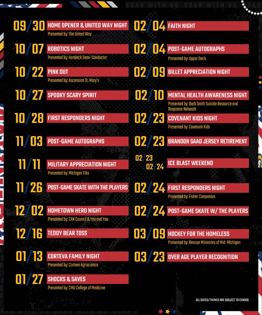 Promotional Schedule - Saginaw Spirit
