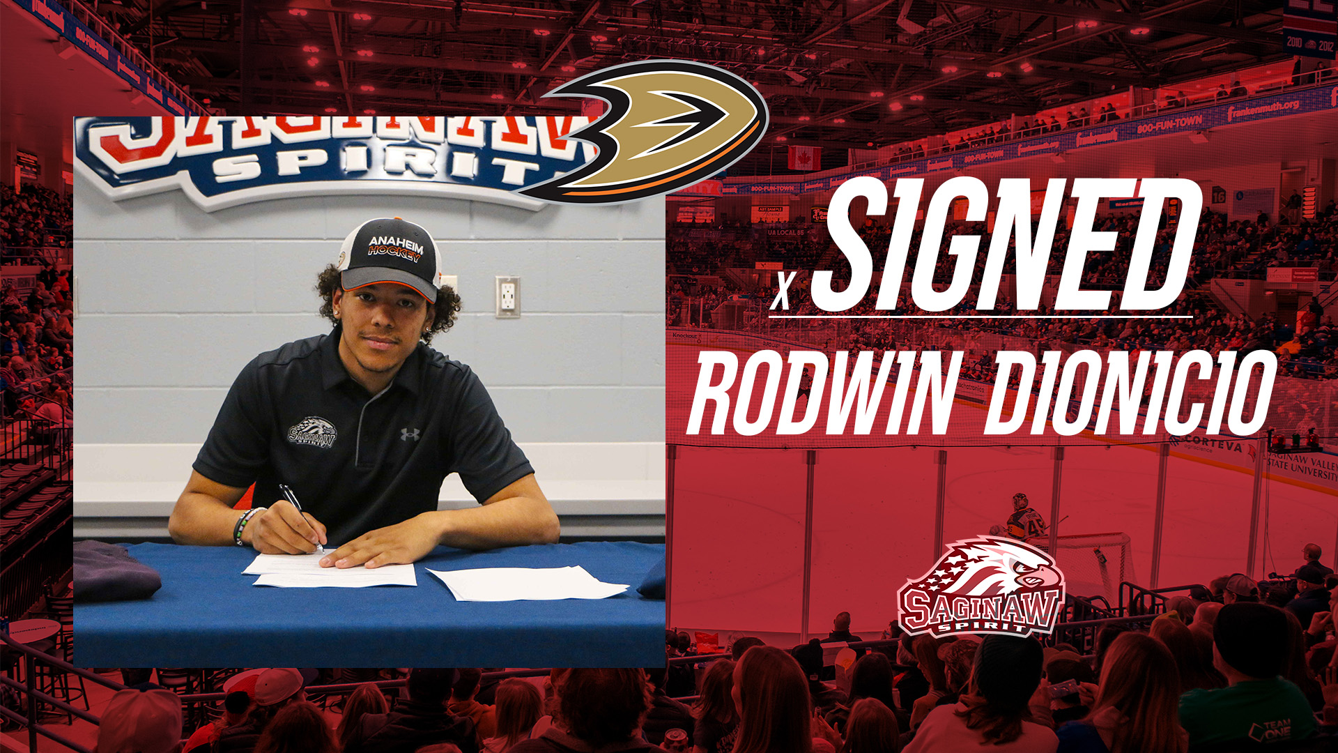 Dionicio signs entry-level deal with Ducks - Saginaw Spirit