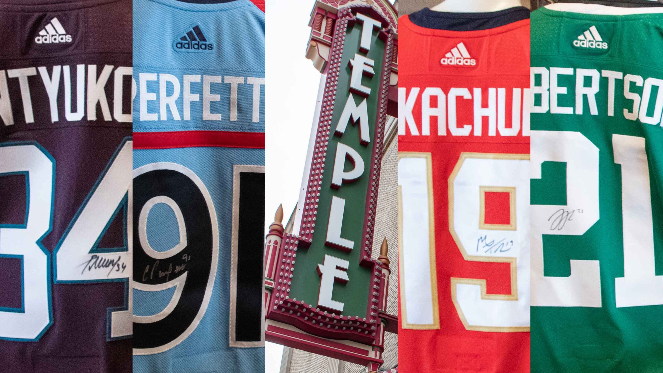 Signed NHL Jerseys Available for Auction Displayed in Dow Event Center ...