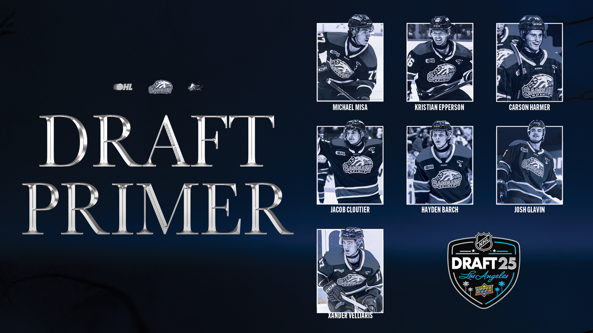 2025 Upper Deck NHL Draft Primer: Seven Spirit players to watch - Saginaw Spirit