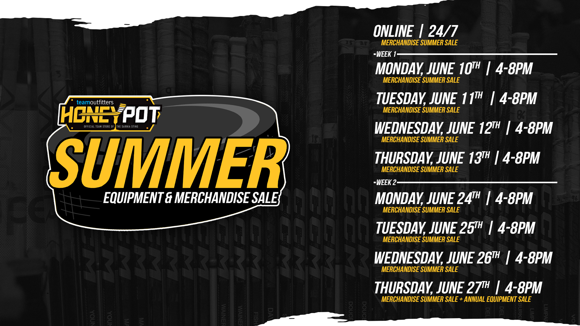 2024 Honeypot Summer Sale Kicks off Tonight! - Sarnia Sting