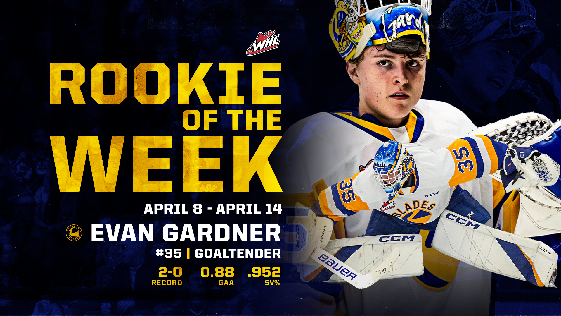 Gardner named WHL Rookie of the Week for third time this season ...