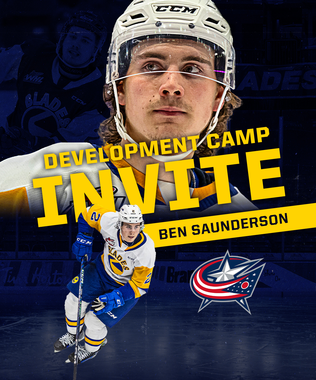 Blades' Saunderson invited to Columbus Blue Jackets development camp ...
