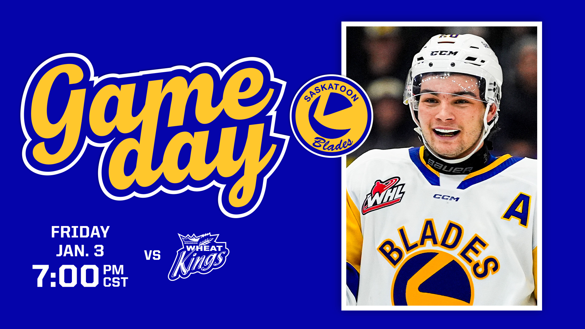 GAME 36 PREVIEW | Blades welcome Wheat Kings for Friday night showdown - Saskatoon Blades