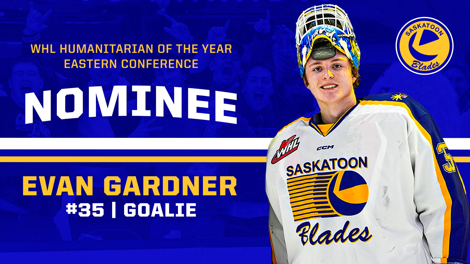 Blades goalie Gardner nominated for WHL Humanitarian of the Year for ...