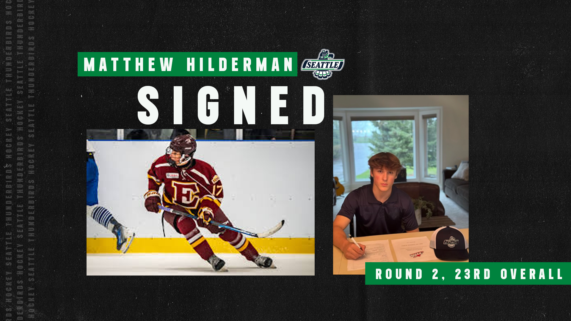 T-Birds Sign Matthew Hilderman - Seattle Thunderbirds