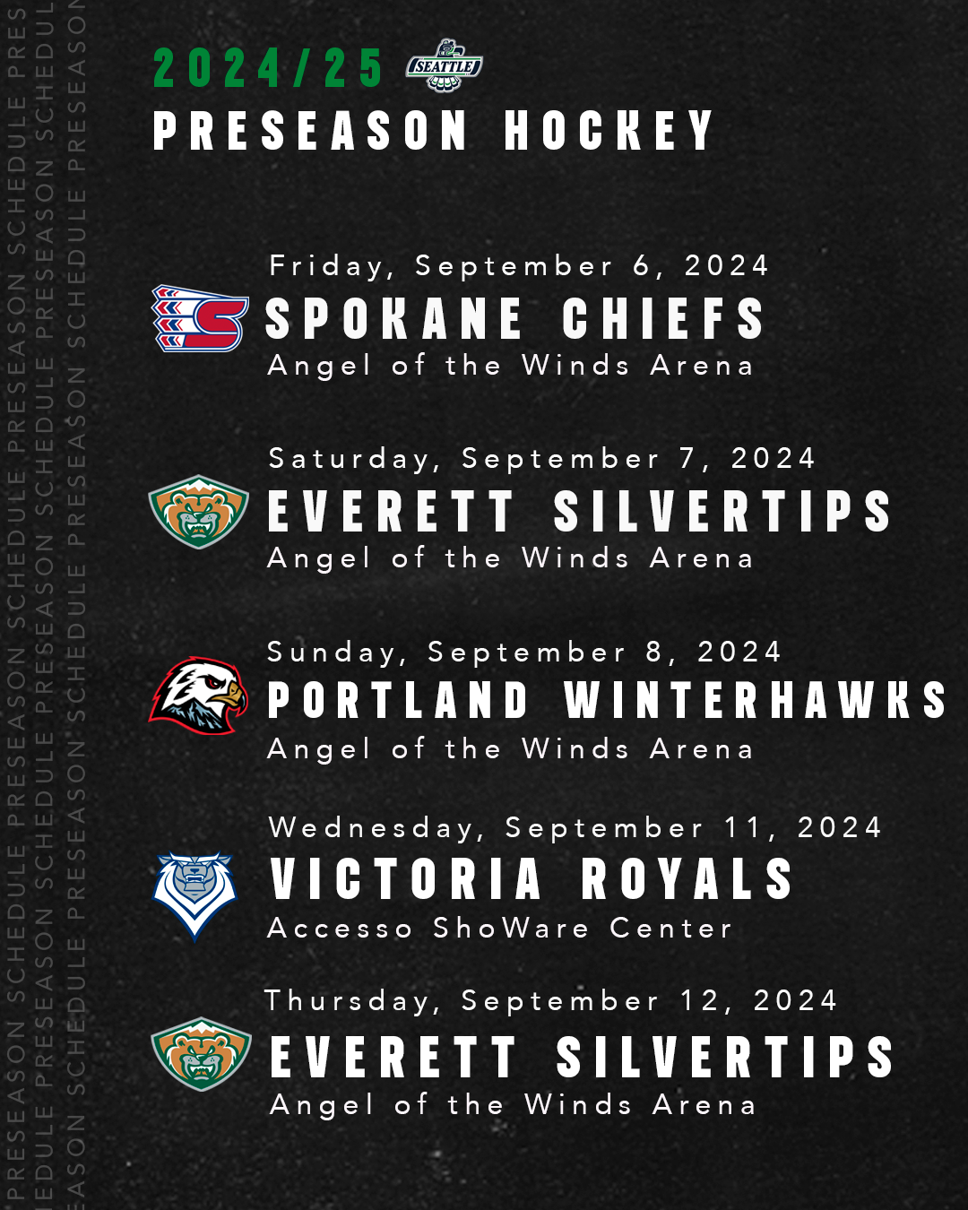 Thunderbirds Preseason Schedule - Seattle Thunderbirds