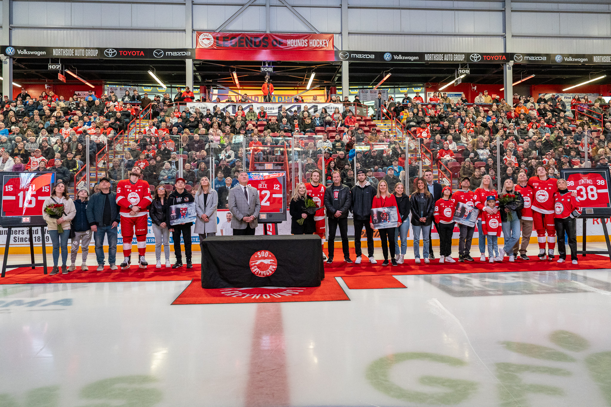 PHOTOS (65); Graduation Night #2 Pre-Game Ceremony - Soo Greyhounds