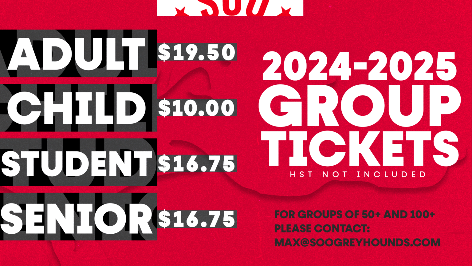 Group Tickets - Soo Greyhounds