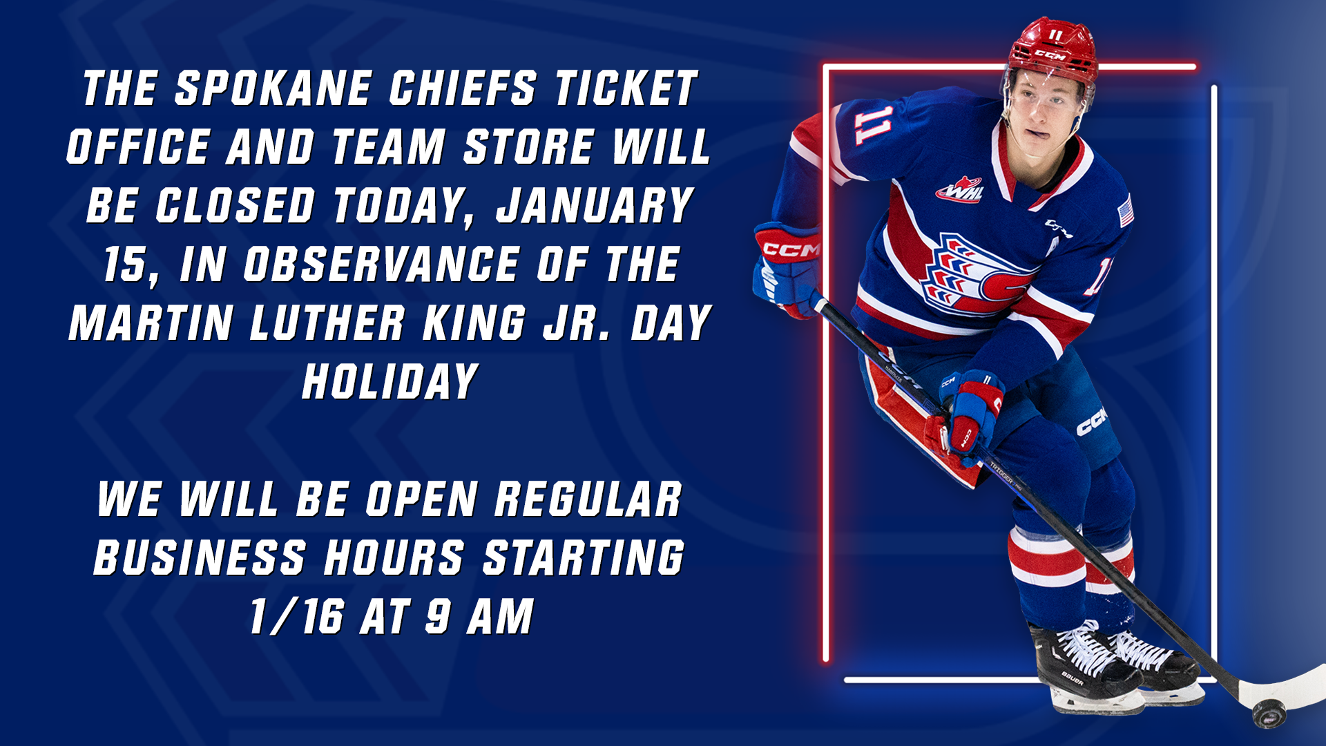 Spokane Chiefs Ticket Office and Team Store Closed Today - Spokane Chiefs