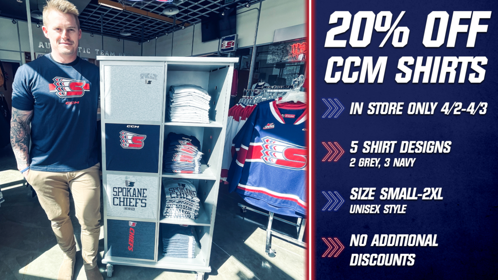 20% OFF All CCM Shirts - Spokane Chiefs