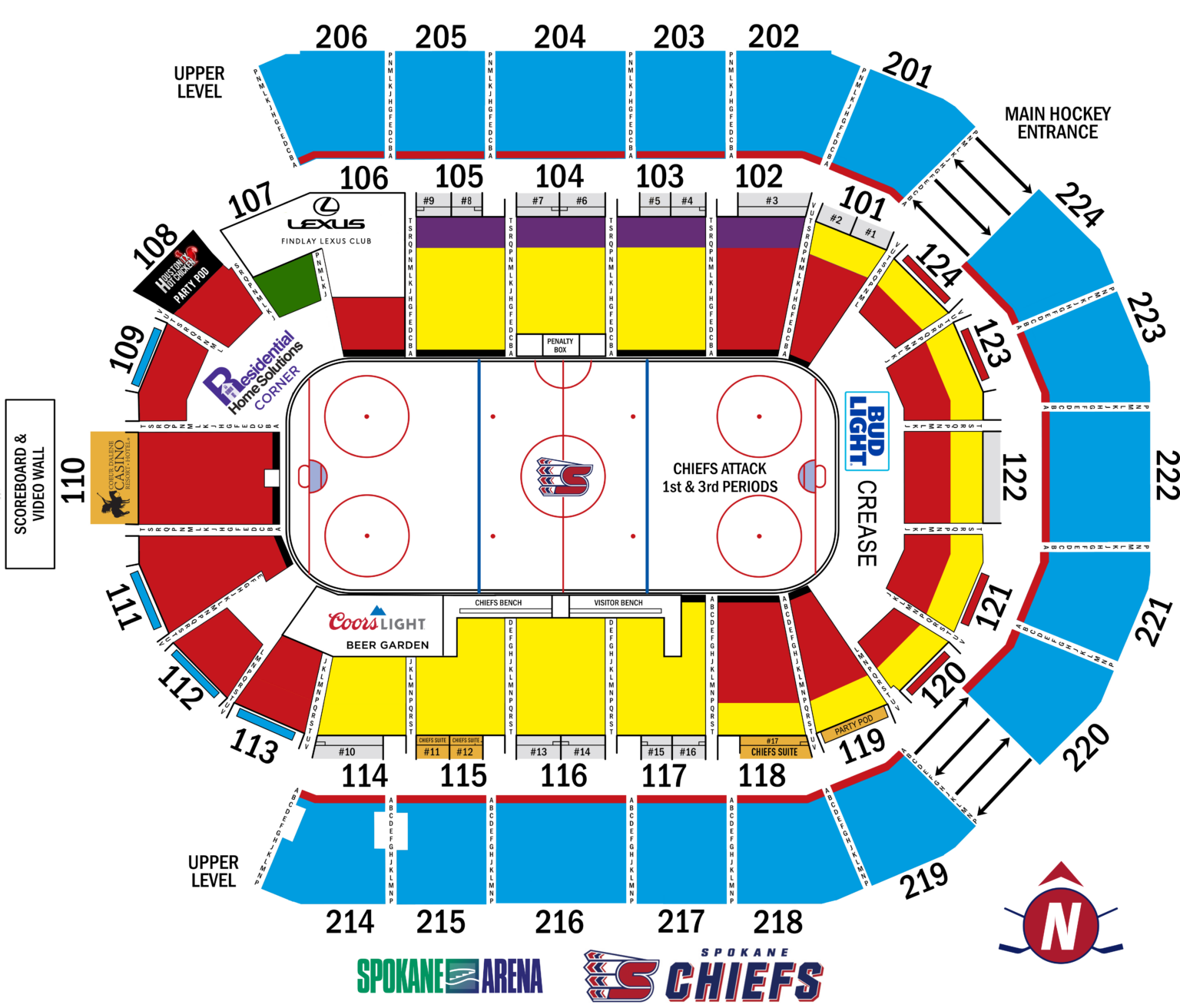 Arena Map - Spokane Chiefs