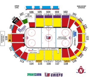 Arena Map - Spokane Chiefs