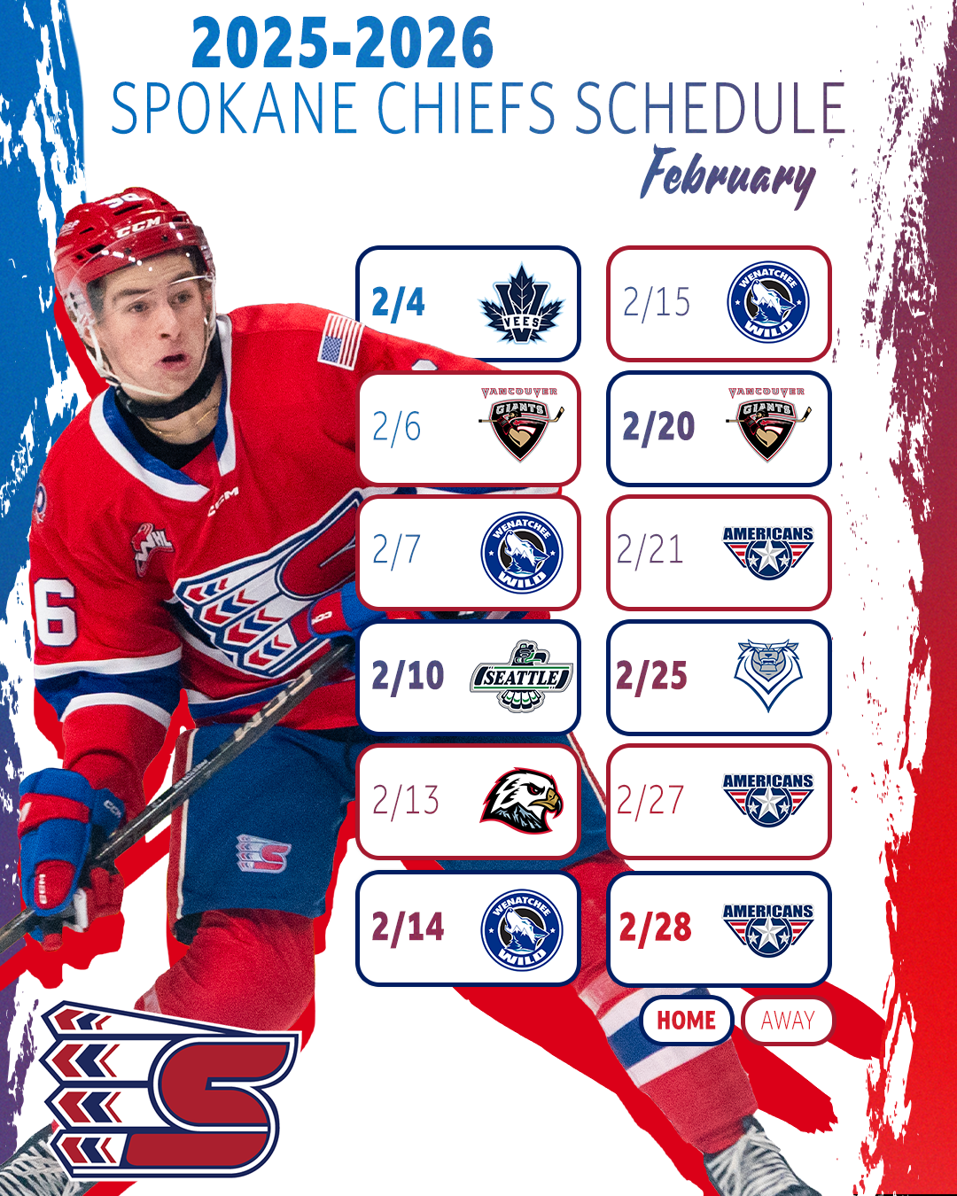 Western Conference Champion Spokane Chiefs announce full 2025-2026 regular season schedule ...
