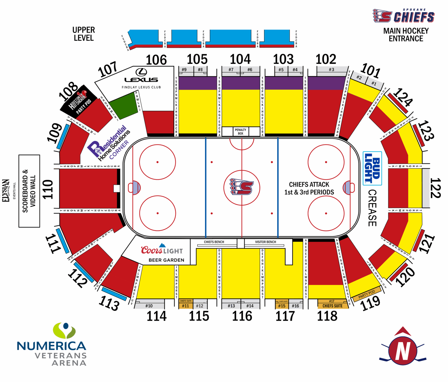 Arena Map - Spokane Chiefs