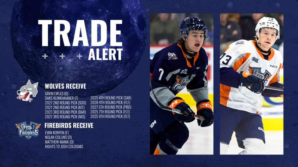 Wolves Acquire Ewles, Klinkhammer and Nine Draft Picks - Sudbury Wolves