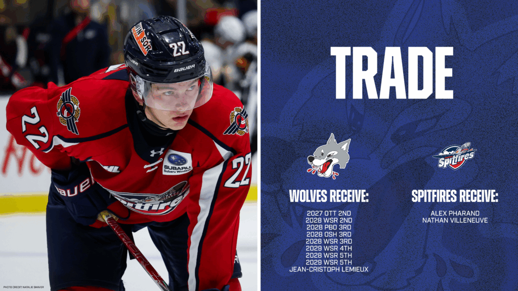 Wolves Acquire Lemieux and Draft Picks from Windsor - Sudbury Wolves