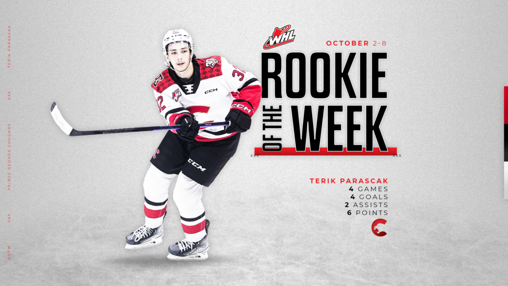 Cougars forward Parascak named WHL Rookie of the Week - Western Hockey League