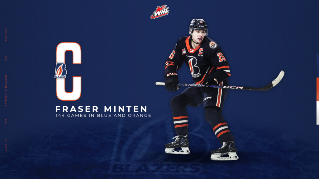 Fraser Minten named captain of the Kamloops Blazers - Western Hockey League
