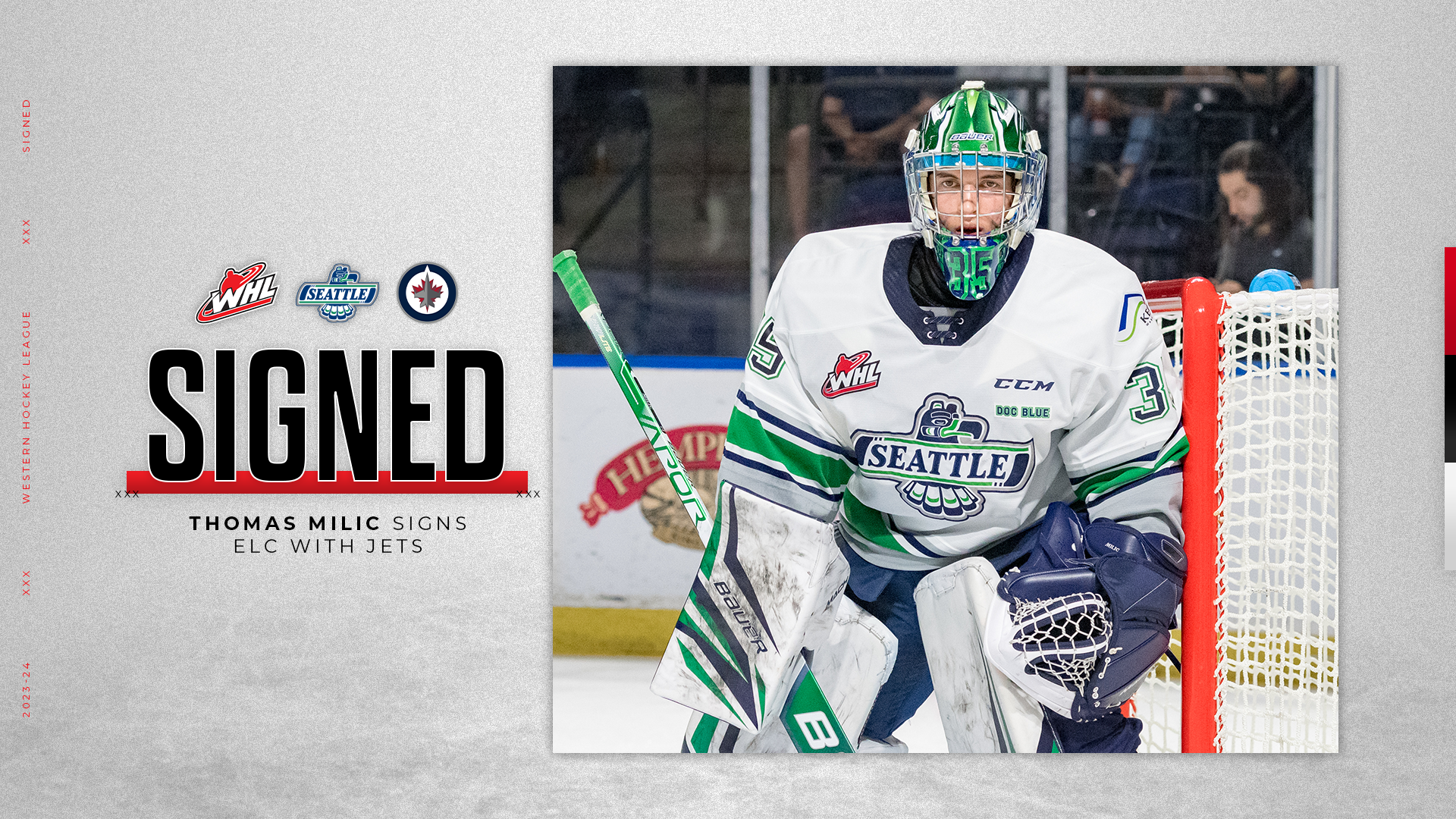 Former WHL Goaltender of the Year Milic signs entry-level deal with ...