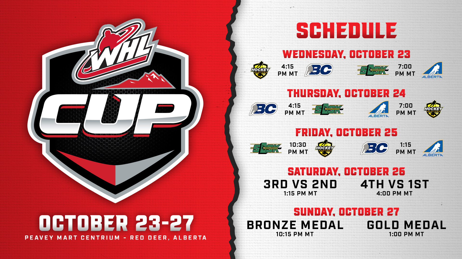 WHL announces schedule for 2024 WHL Cup - Red Deer Rebels