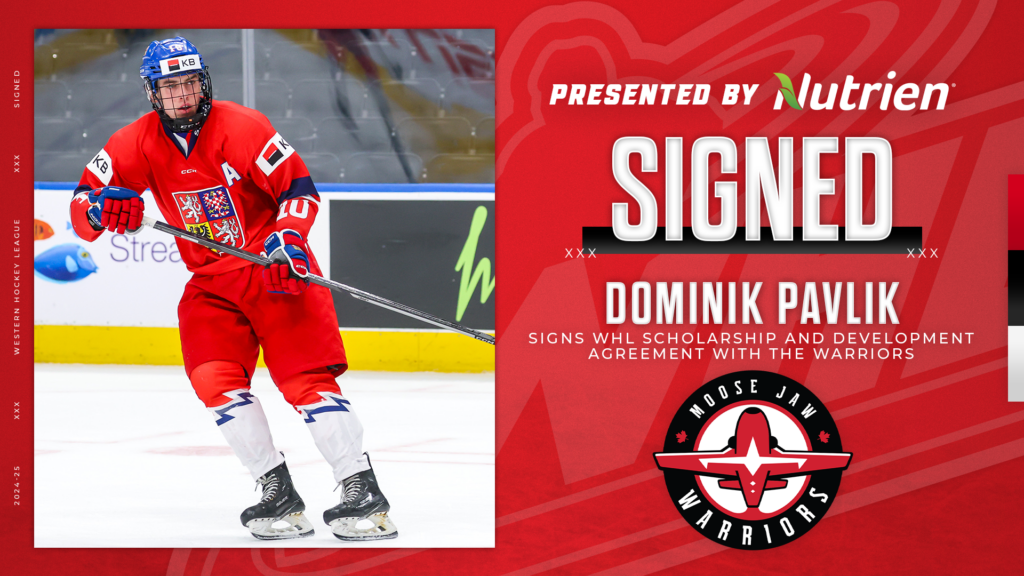 Czechia's Dominik Pavlik signs with Moose Jaw Warriors - Western Hockey ...
