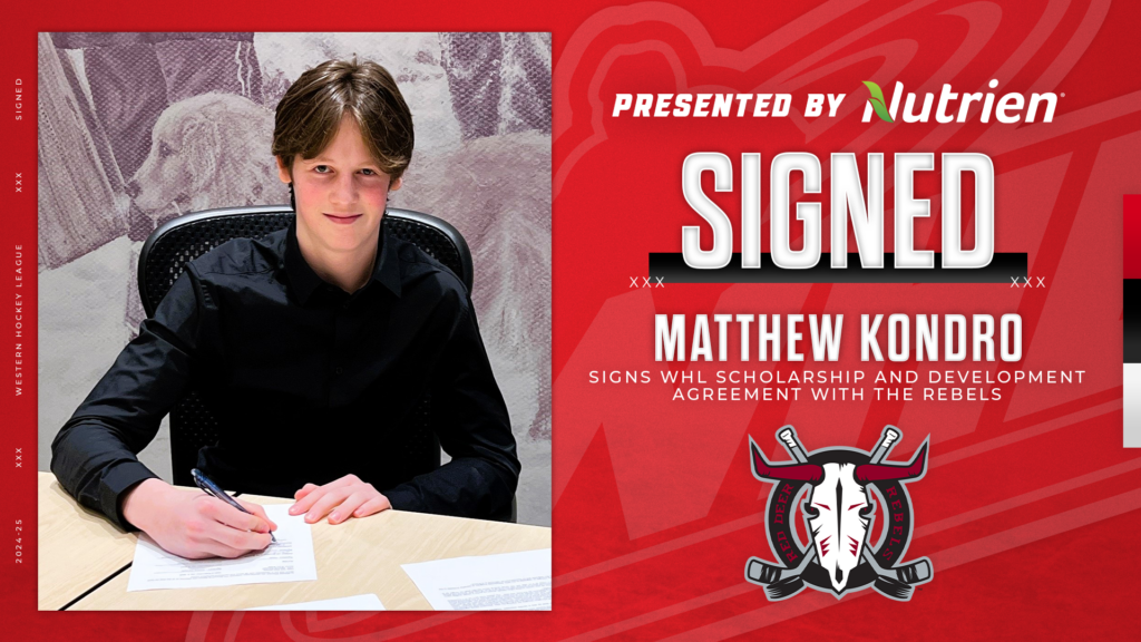 Goaltender Matthew Kondro signs with Rebels - Western Hockey League