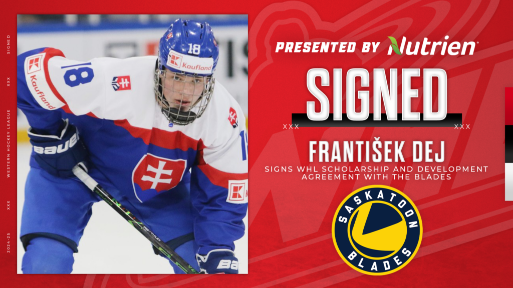 Saskatoon Blades ink František Dej to WHL Scholarship and Development ...