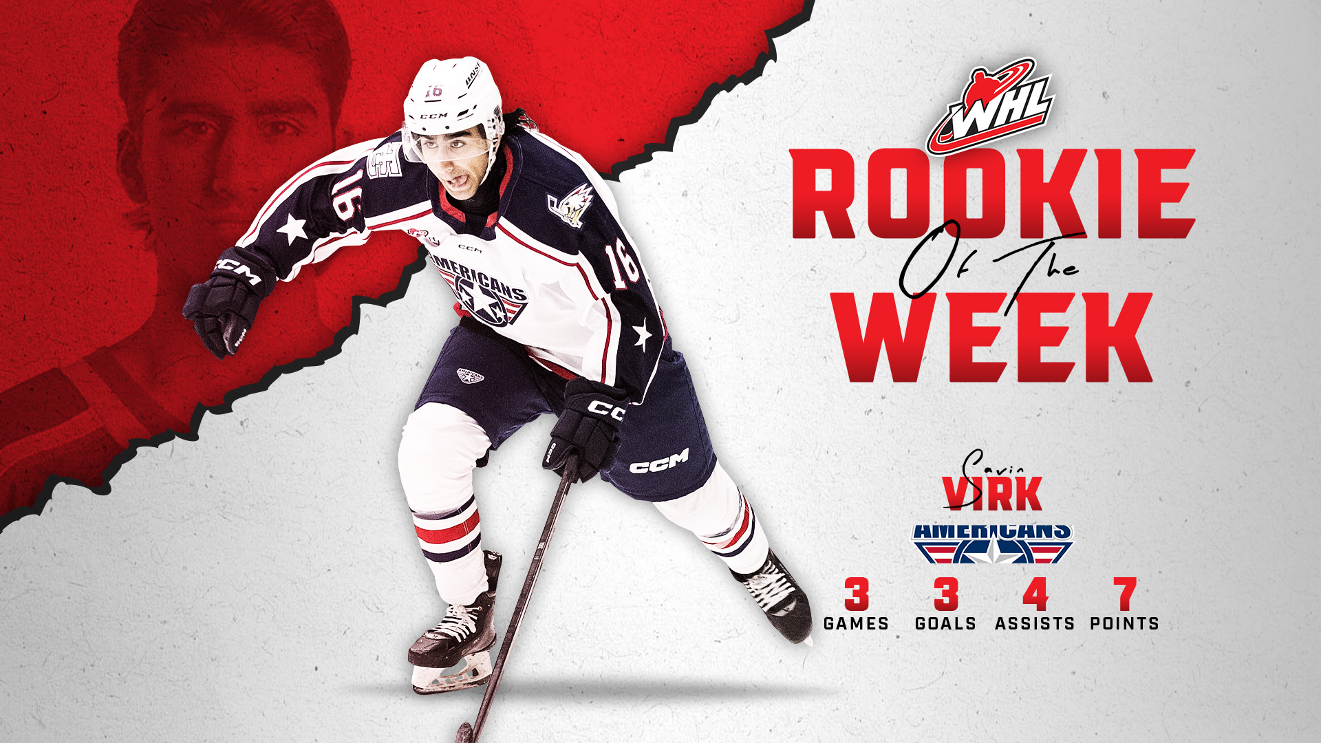 Americans forward Virk named WHL Rookie of the Week - Western Hockey League