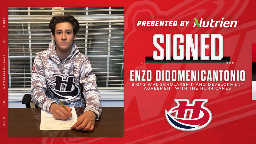 Hurricanes sign Enzo DiDomenicantonio to a WHL Scholarship and ...
