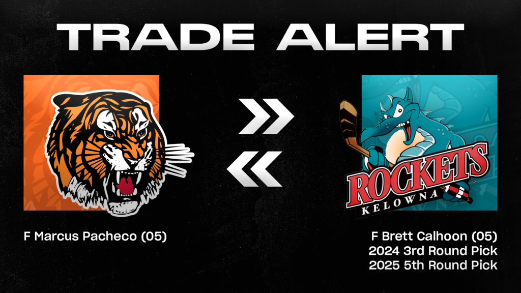 TIGERS ACQUIRE PACHECO FROM ROCKETS - Medicine Hat Tigers