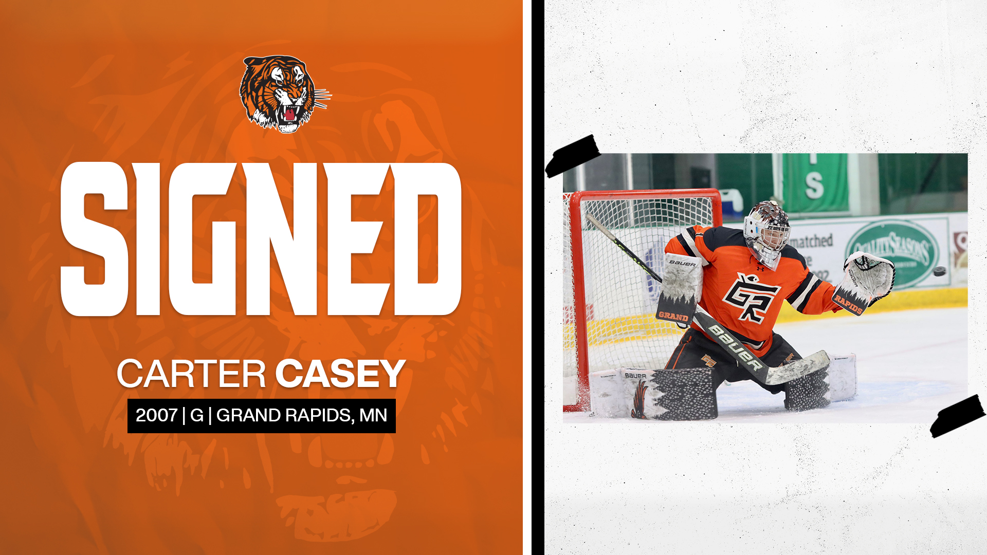 Tigers Sign Casey To WHL Scholarship & Development Agreement - Medicine ...