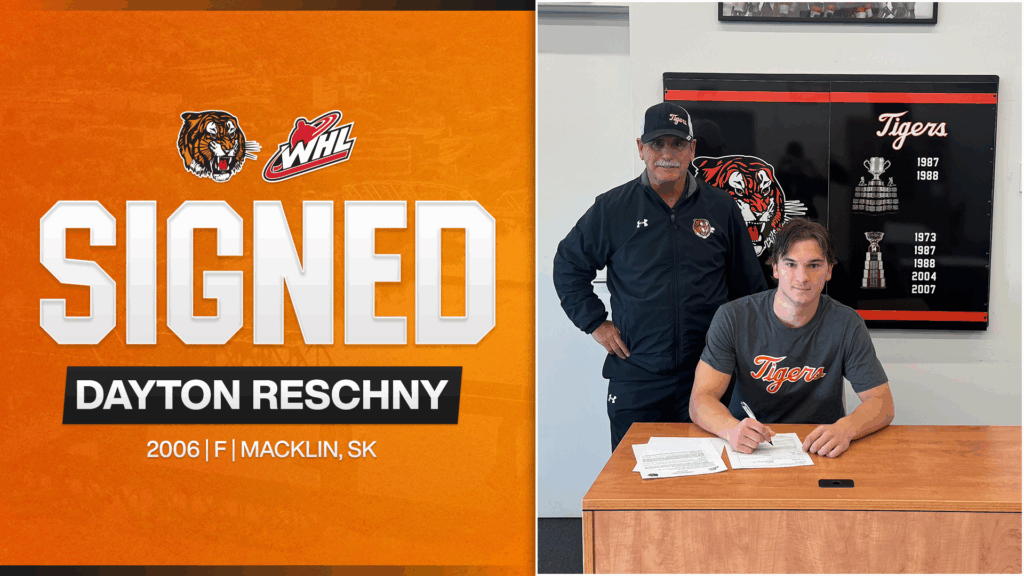 Tigers Sign Reschny To WHL Scholarship & Development Agreement ...