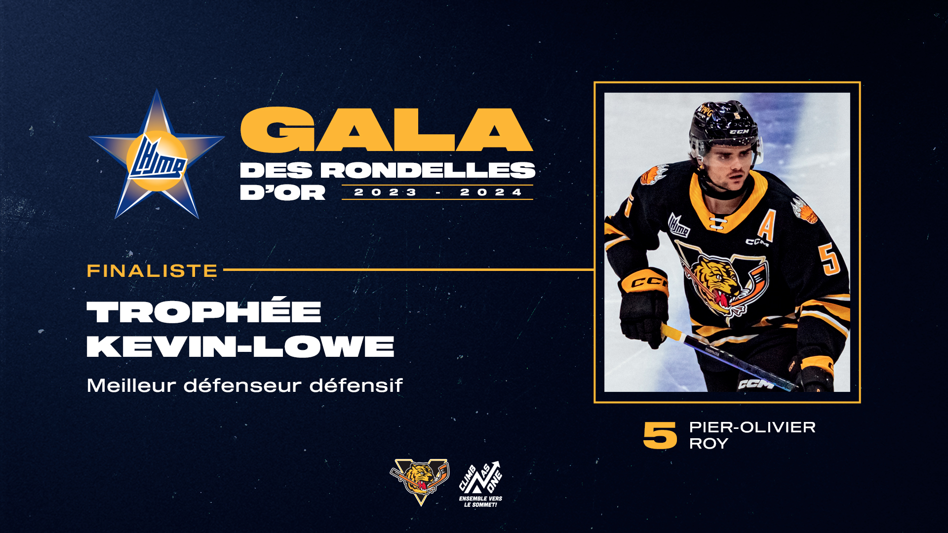 Pier-Olivier Roy finaliste au trophée Kevin-Lowe - Les Tigres de ...