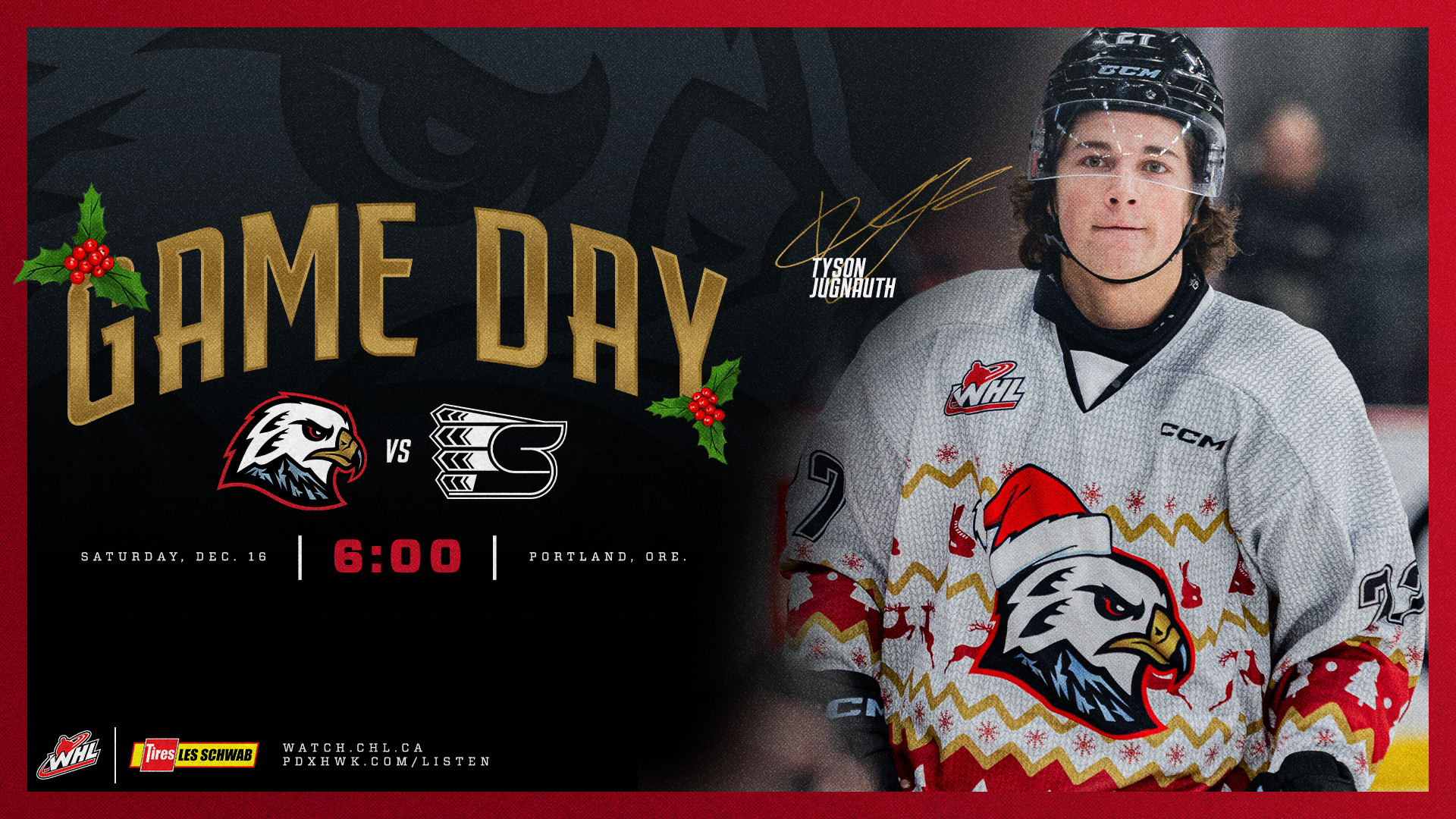 Game Day Hub: December 16 vs. Spokane - Portland Winterhawks