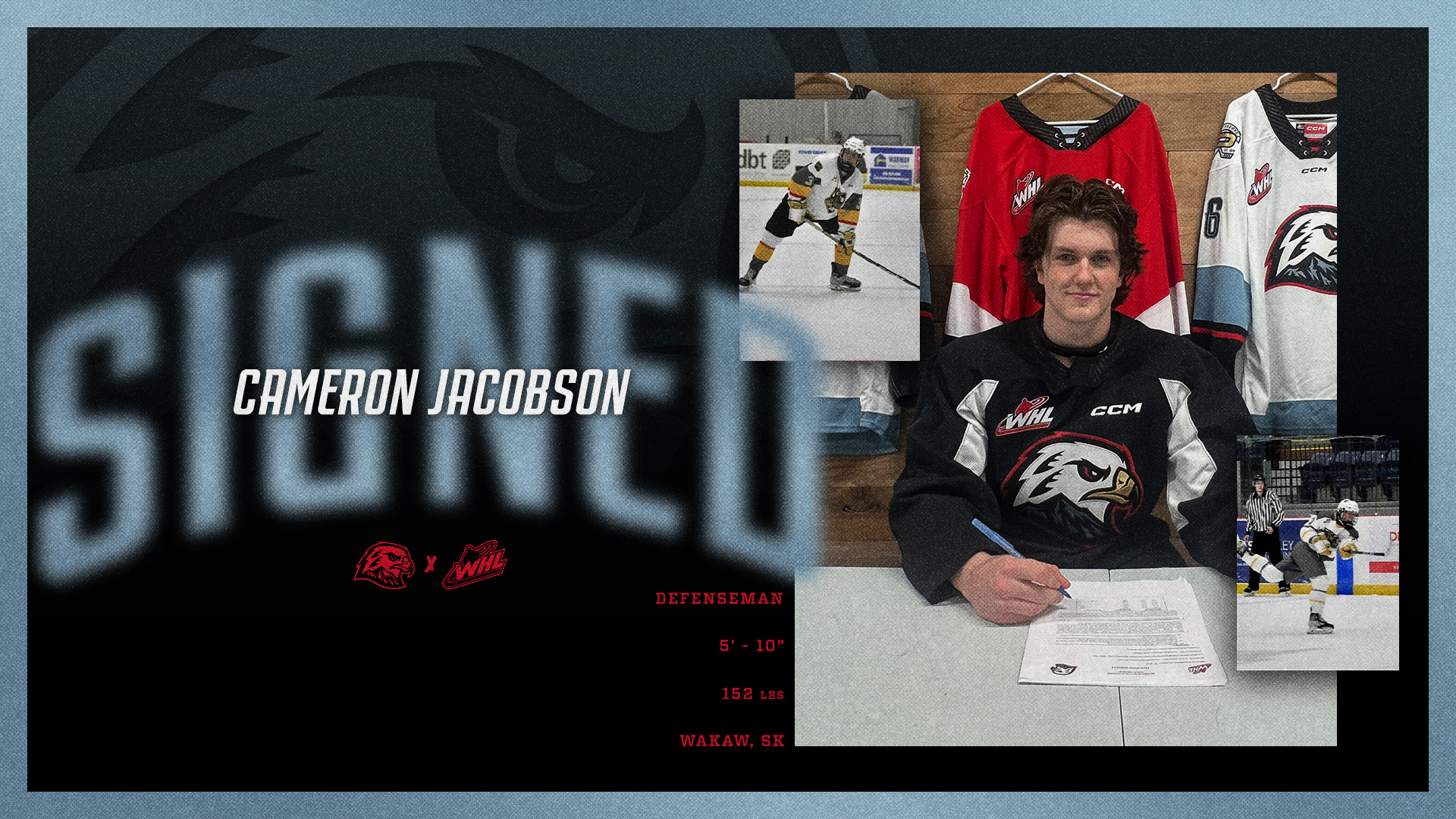 Cameron Jacobson signs WHL Scholarship & Development Agreement with ...