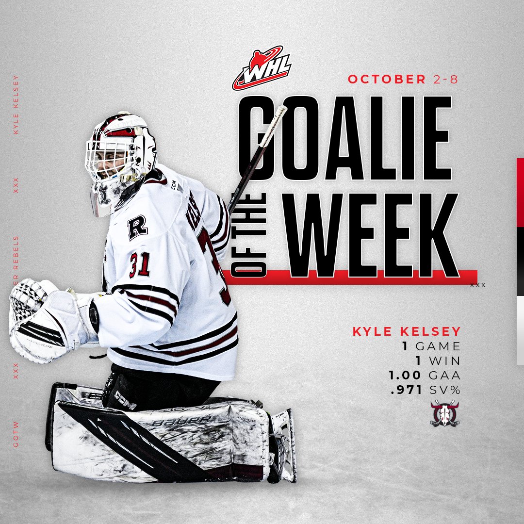 Red Deer Rebels Goalie Kyle Kelsey is WHL Goaltender of the Week ...