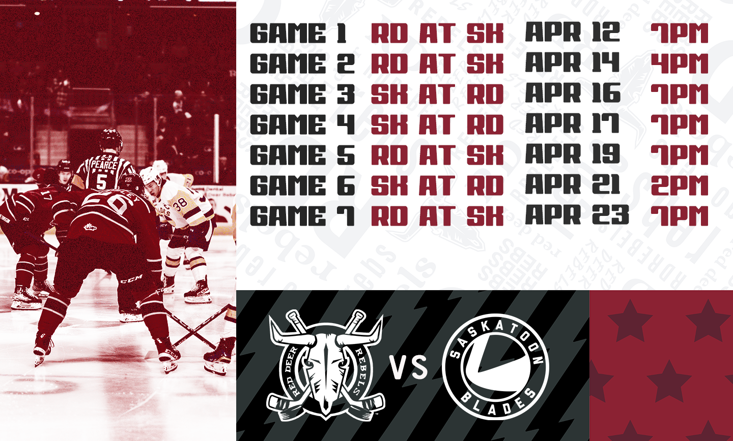 Rebels, Blades meet again in Round Two of the 2024 WHL Playoffs presented by Nutrien - Red Deer ...